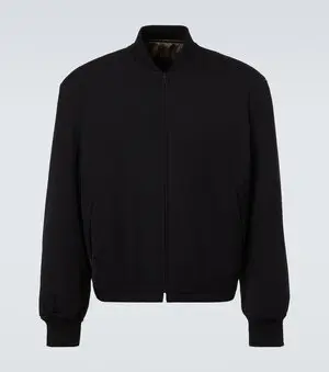THE ROW Fenn Reversible Wool Bomber Jacket - Black