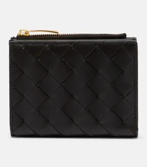 Bottega Veneta Intrecciato Small Leather Wallet - Brown
