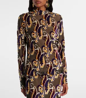 Etro Paisley Semi-sheer Top