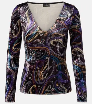 Etro Paisley Velvet Top