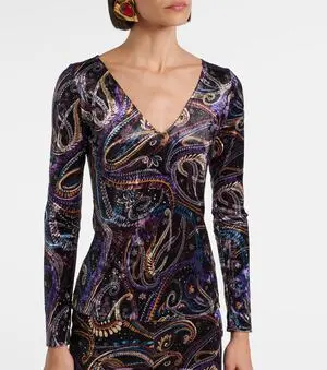 Etro Paisley Velvet Top