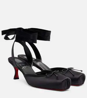 CHRISTIAN LOUBOUTIN Cassia 55 Satin Slingback Pumps - Black