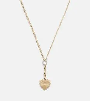 FOUNDRAE Radiating Heart Diamond Pendant Necklace