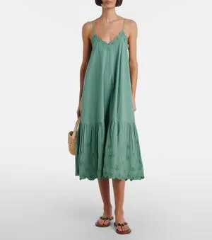 JULIET DUNN Embroidered Midi Dress