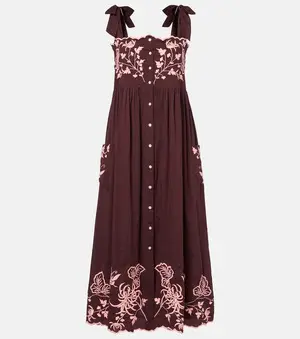 Casual Embroidered Midi Dresses