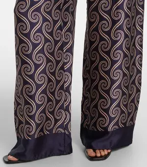 Faithfull The Brand Jensen Printed Satin Wide-leg Pants - Blue