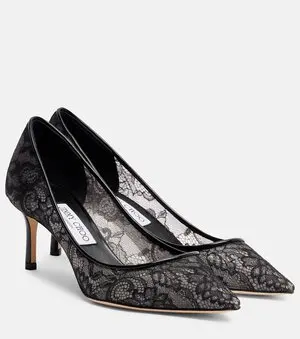 JIMMY CHOO Romy 60 Lace Pumps - Black