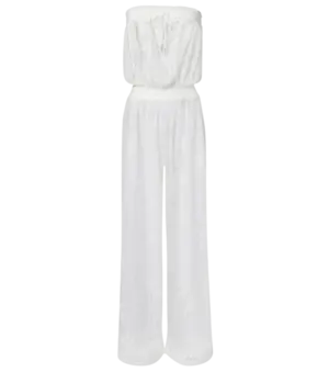 Melissa Odabash Viv Cotton-blend Jumpsuit - White