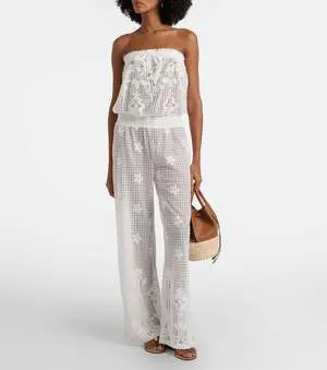Melissa Odabash Viv Cotton-blend Jumpsuit - White