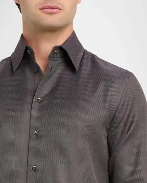 Emporio Armani Apos;s Micro-dot Cotton Modern Fit Sport Shirt - Fancy Brow