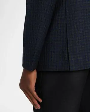 Isaia Wool Check Sport Coat - Green