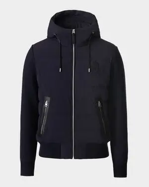 Mackage Mixed Media Light Down Jacket - Navy