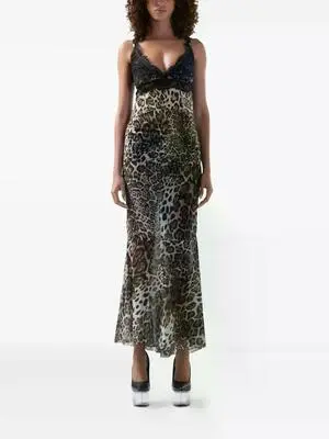 Gcds Lace Leopard Print Dress