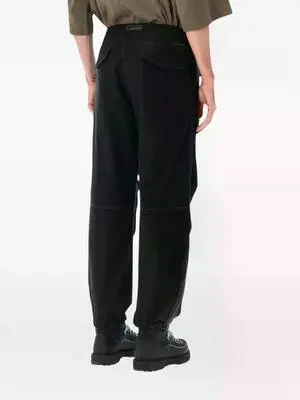 AND WANDER Logo-belt Trousers - Black