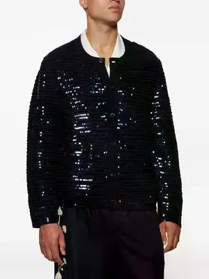 BODE Sequin-embellished Cardigan - Black
