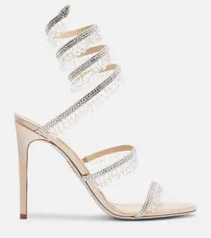 Rene Caovilla Chandelier Embellished Sandals - Beige