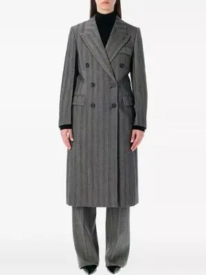 FERRAGAMO Striped Double-breasted Coat