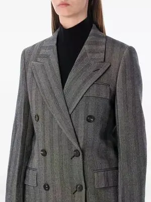 FERRAGAMO Striped Double-breasted Coat