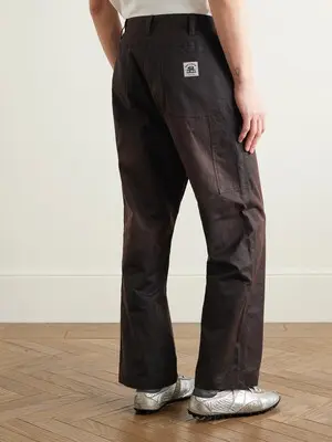 BODE Knolly Brook Straight-leg Waxed-cotton Trousers - Brown