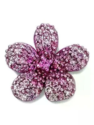Loquet 18k Yellow Gold Blooming Blossom Sapphire Charm - Purple