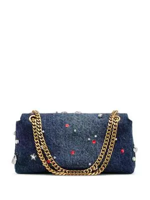 Marc Jacobs Mini The Trinket Charm Denim Dual-chain Crossbody Bag