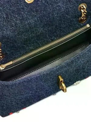 Marc Jacobs Mini The Trinket Charm Denim Dual-chain Crossbody Bag