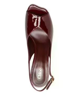 Chloé 100mm Heel Slingback Sandals - Red
