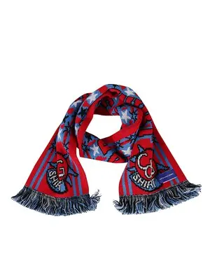 Comme Des Garçons Scarf With Logo And Fringes - Red