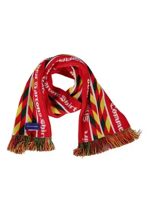 Comme Des Garçons Scarf With Logo And Fringes - Red