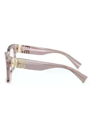 Miu Miu Logo Square-frame Glasses - Pink