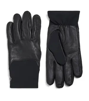 Canada Goose Leather-trim Mixed Media Gloves - Black