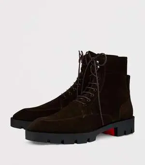 CHRISTIAN LOUBOUTIN Caracolo Lion Suede Boots