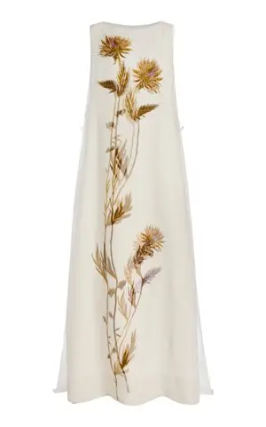 Altuzarra Jools Printed Silk Maxi Gown - White