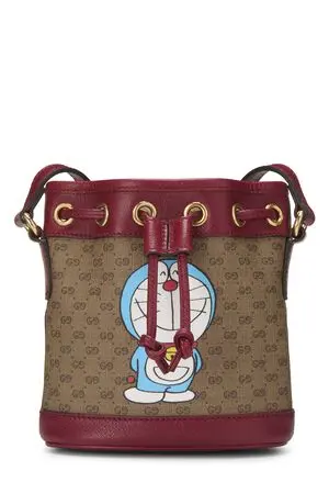 Gucci Doraemon X Coated Canvas Bucket Bag - Brown