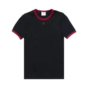 COURREGES Signature Contrast T-shirt - Black