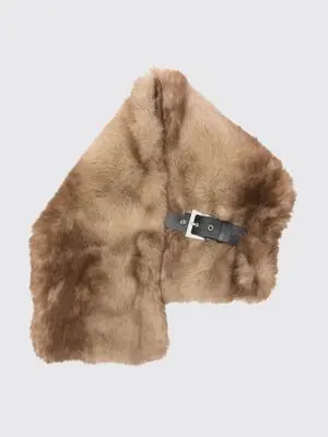 Apparis Abstract Pattern Faux Fur Stole With Buckle Closure