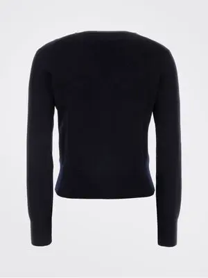 Ami V-neck Cardigan With Embroidered Logo - Blue