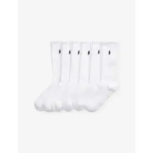 Polo Ralph Lauren Set Of Six Cotton-blend Socks - White