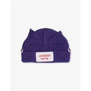 CHARLES JEFFREY LOVERBOY Charles Jeffrey Loverboy Knitted Wool-Blend Beanie Purple