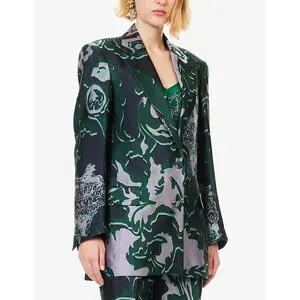 Dries Van Noten Bastis Single-breasted Jacquard Woven Jacket
