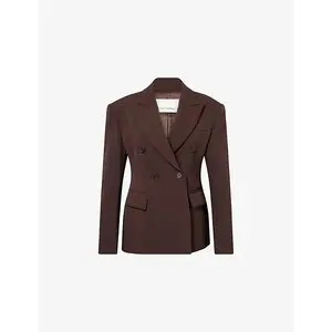 THE FRANKIE SHOP Woven Cinched Blazer - Brown