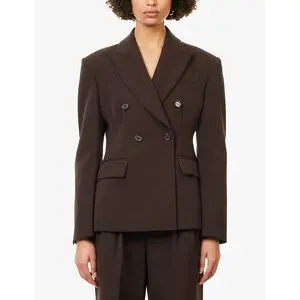 THE FRANKIE SHOP Woven Cinched Blazer - Brown