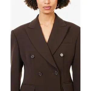 THE FRANKIE SHOP Woven Cinched Blazer - Brown