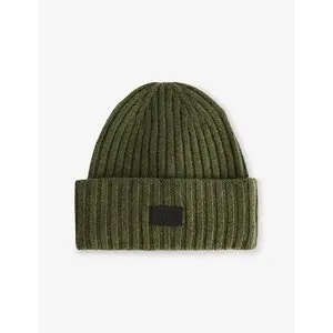 Varley Elva Ribbed Wool-blend Beanie Hat - Mid Olive Marl