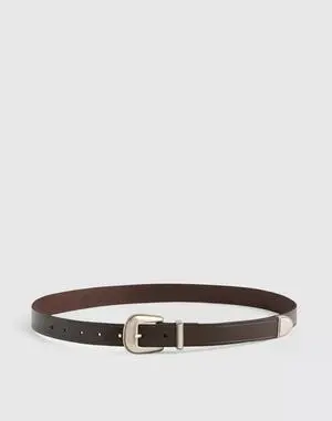 Madewell Engraved Leather Belt - Dark Coffee