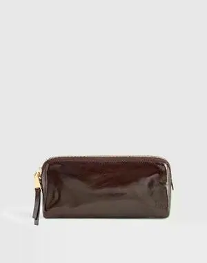 Madewell Patent Leather Makeup Pouch - Espresso Bean