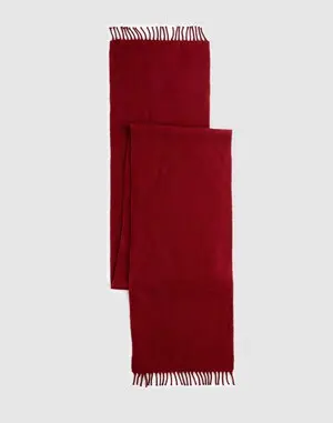 Madewell Fringed Wool Scarf Garnet
