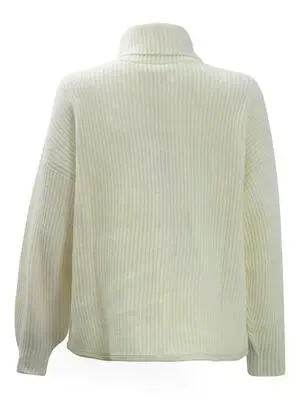 Max & Moi Roll-neck Ribbed Knit Sweater - Neutrals