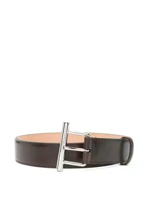 Alexander McQueen T-bar Leather Belt - Brown