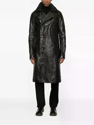 DEEPTI Double-breasted Leather Coat